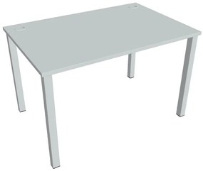 Stůl pracovní rovný 120 cm - Hobis Uni US 1200 Dekor stolové desky: šedá, Barva nohou: Stříbrná
