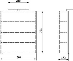 Sapho Sapho, RIWA galerka s LED osvětlením, 60x70x17cm, dub Alabama, RIW060-0022