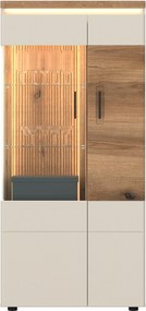 XXXLutz VITRÍNA, barvy dubu, kašmírová, 75/160,5/35,6 cm Hom`in - Kredence a vitríny - 001803087009