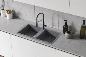 Kuchinox Shire, vysoká dřezová baterie s U-tvarovanou výlevkou h-499, černá matná, LAV-BQH_B78D