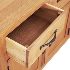 Servírovací skříň Hnědá 112 x 33.5 x 70 cm Pevné dubové dřevo 247598