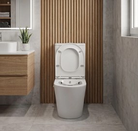 Erga Tina, WC kombi mísa 620x365x820 mm, Rimless + funkce bidetu + toaletní sedátko, bílá lesklá, ERG-V03-TINA-RIM-BID-WH