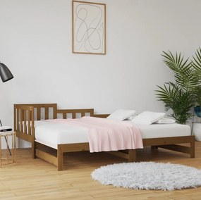 vidaXL Výsuvná postel 2x (80 x 200) cm masivní borovice [820738] Barva: medová hnědá