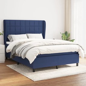 Box spring postel s matrací modrá 140x200 cm textil 3127971