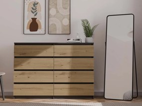 FALCO Komoda Malvína M8 140 antracit/dub artisan