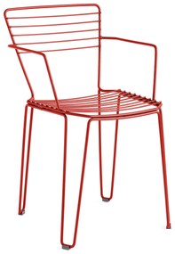 ISIMAR - Židle MENORCA s područkami - červená
