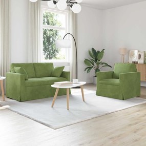 Set pohovek 2 ks Světlá zelená samet 3407510