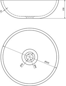 Sapho Priori PI011 umyvadlo O 42 cm béžová s modrým vzorem