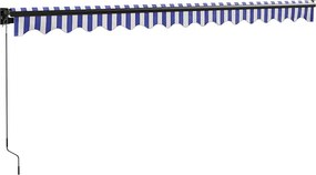 Zatahovací markýza modrá a bílá 4,5 x 3 m textil a hliník 3154449