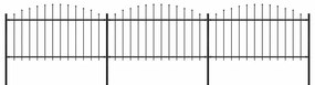 Zahradní plot s kopím nahoře ocelový 504 x 150 cm černý 277732