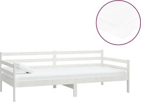 Denní postel s matrací 90 x 200 cm bílá masivní borové dřevo 3083600