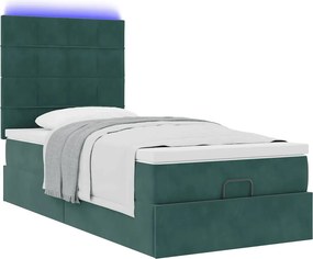 Osmanský rám postele s matracemi tmavě šedá 90x200cm samet 3314297