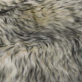 Koberec z ovčí kůže 60 x 180 cm tmavě šedý žíhaný