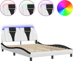 Rám postele Viana s LED bez matrace bílý a černý 120x200 cm 3214014