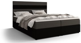 Manželská postel Boxspring 140 cm Locos Comfort (tmavě šedá + tmavě hnědá) (s matrací a úložným prostorem). 1056122