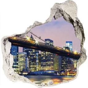 Wallmuralia Nálepka 3D díra na zeď Brooklynský most 75x75 cm