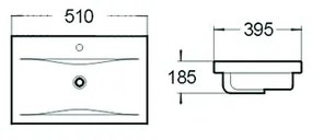 Mexen Emma umyvadlo, 51x39 cm, bílá, 25055100
