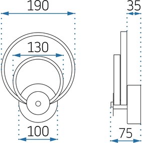 Toolight, LED nástěnné svítidlo APP1043-W, zlatá, OSW-06116