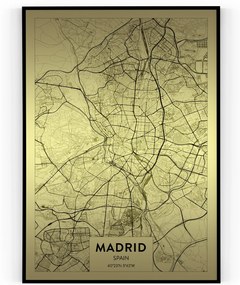 Obraz Mapa Madrid 30 x 40 cm - napnuté plátno na dřevěném rámu