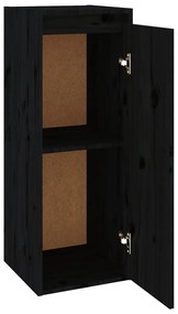 Nástěnné skříňky 2 ks černé 30 x 30 x 80 cm masivní borovice - Default Title
