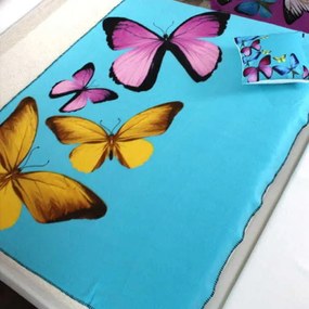 Deka BUTTERFLY 3D motýlci 150x200 cm - tyrkysová