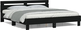 vidaXL Rám postele s čelem a LED osvětlením 160 x 200 cm [3207535] Barva: Černá