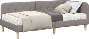 Rohový rám postele Taupe 100 x 200 cm textil 3394130