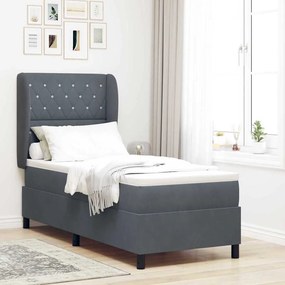 Postel s boxspringem s polštářem Tmavě šedá 200 x 80 cm samet 3340845