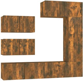 6dílný set TV skříněk kouřový dub kompozitní dřevo 3114555