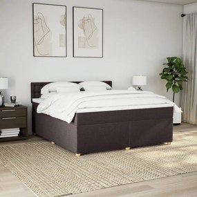 Box spring postel s matrací tmavě hnědá 180x200 cm textil 3289076