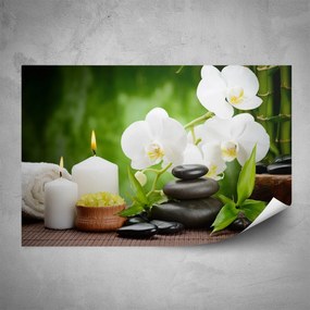 Plakát - Bílá orchidej (60x40 cm) - PopyDesign
