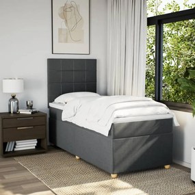 Box spring postel s matrací tmavě šedá 100 x 200 cm textil 3293492