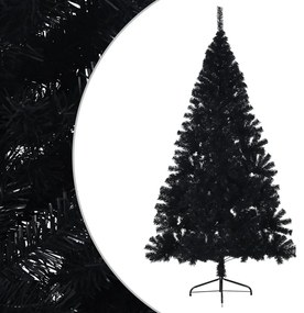 344679 vidaXL Umělý poloviční vánoční stromek se stojanem černý 240 cm PVC