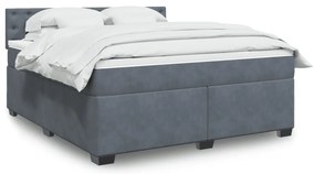 Box spring postel s matrací tmavě šedá 180x200 cm samet 3286391