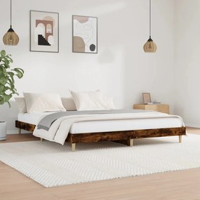 Rám postele kouřový dub 200 x 200 cm kompozitní dřevo - Default Title