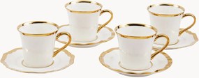 Sada porcelánových šálků na kávu's podšálky Golden, 4 díly