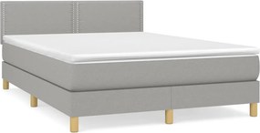 Box spring postel s matrací světle šedá 140 x 190 cm textil 3140529