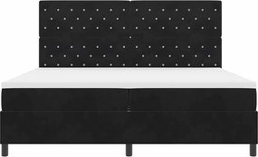 Postel s boxspringem s matrací s čelo Černý 200 x 200 cm samet 3339790
