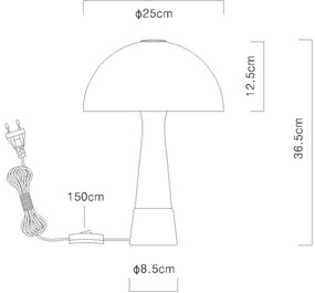 Globo 51570121 - Stolní lampa PAULIN 1xE27ILLU/40W/230V béžová