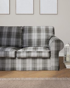 Potah na pohovku IKEA  Ektorp 2-místná, rozkládací, STARÝ MODEL barva šedá látka pletený vzor, vzorované