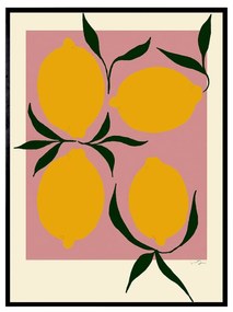 THE POSTER CLUB Autorský plakát Pink Lemon by Anna Mörner 30x40 cm, růžová barva, žlutá barva, papír