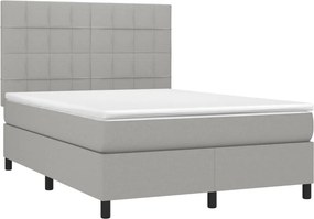 Box spring postel s matrací světle šedá 140 x 190 cm textil 3141769
