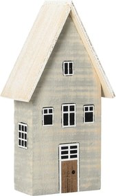 Dekorace Snow House 19cm bílá šedá
