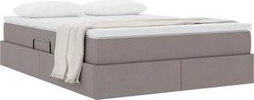 Postel s úložným prostorem a matrací Taupe 140 x 200 cm 3370233