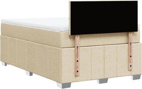 Box spring postel s matrací krémová 120x190 cm textil 3287012