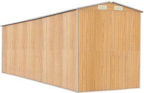 Zahradní kůlna světle hnědá 192x689x223 cm pozinkovaná ocel 3147477