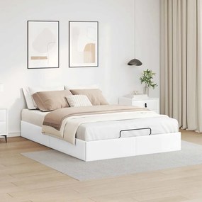 Osmanský rám postele bez matrace bílý 140x190 cm umělá kůže 3310800