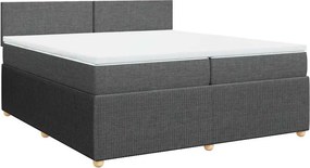 Box spring postel s matrací tmavě šedá 200x200 cm textil 3289857