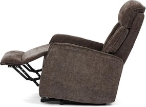 TV křeslo RIO s elektrickým polohováním, masáží a vyhříváním — 2 motory, látka, hnědá