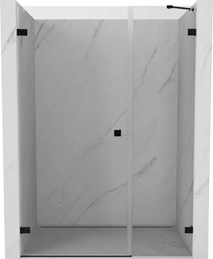 Mexen Lunar-B, Otočné levé sprchové dveře 120 cm, čiré sklo, černý profil, 832S-120-050-70-00-L